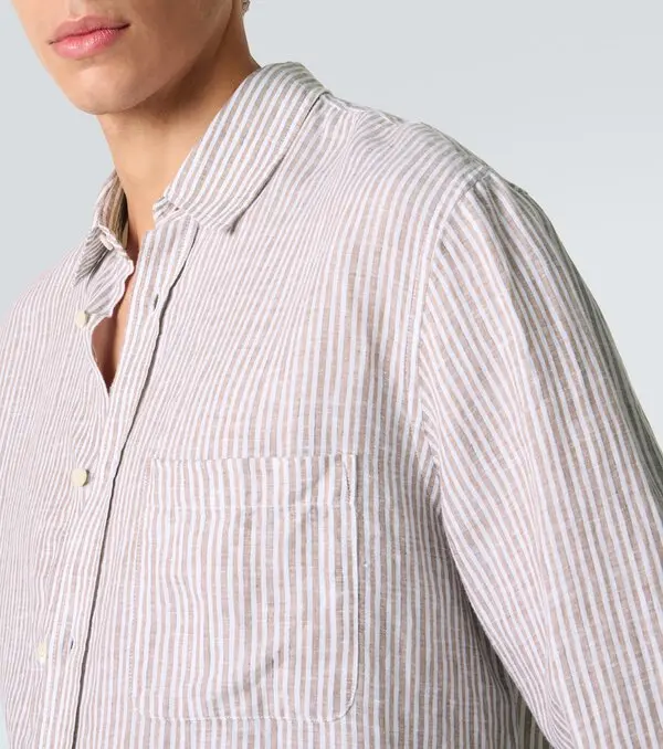 Frescobol Carioca Telles Striped Linen Shirt - Beige
