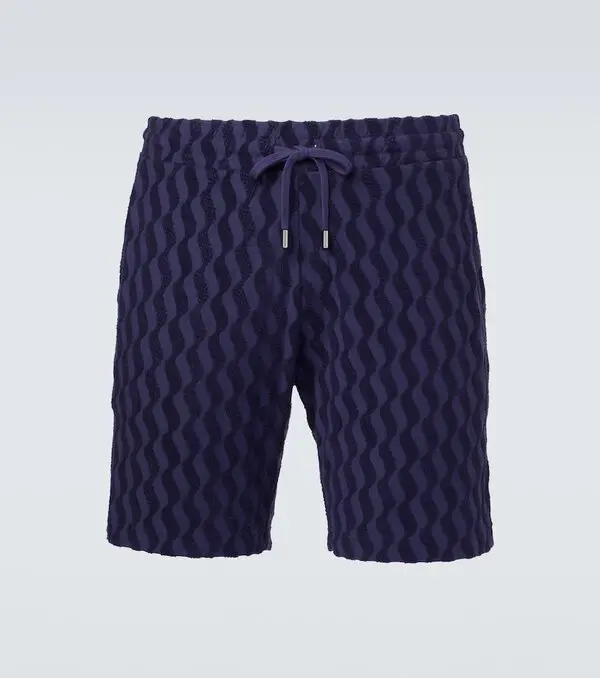 Frescobol Carioca Augusto Cotton-blend Terry Shorts - Blue