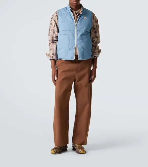 Moncler Heceta Denim Down Vest - Blue