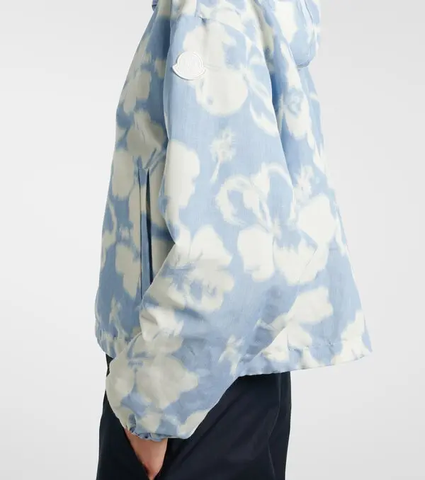 Moncler Floral Hooded Jacket - Blue