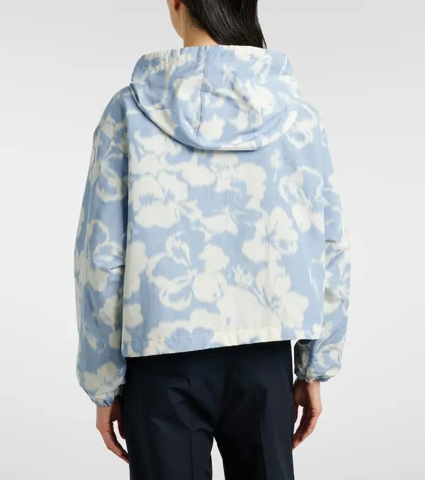 Moncler Floral Hooded Jacket - Blue