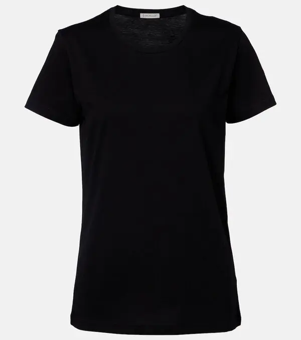 Moncler Logo Cotton Jersey T-shirt - Black