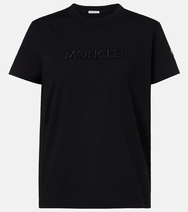 Moncler Logo Cotton Jersey T-shirt - Black