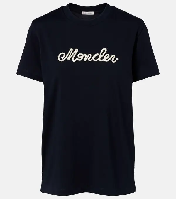 Moncler Logo Cotton Jersey T-shirt - Blue
