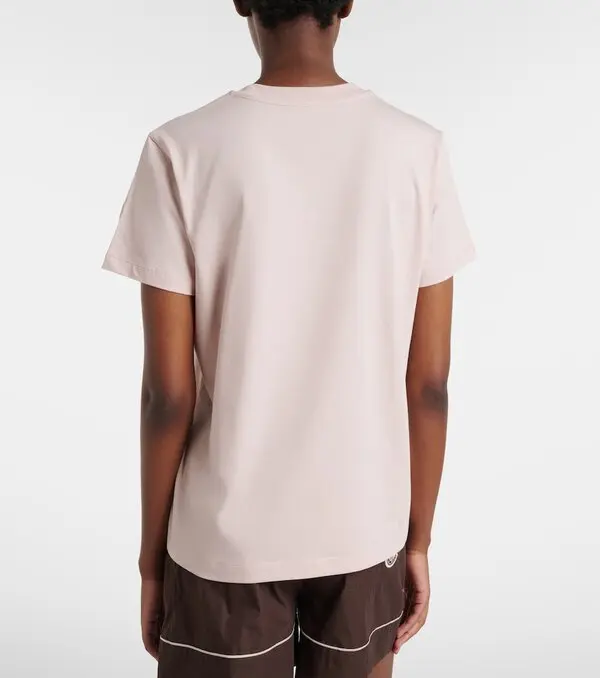 Moncler Logo Cotton Jersey T-shirt - Pink