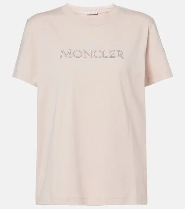 Moncler Logo Cotton Jersey T-shirt - Pink