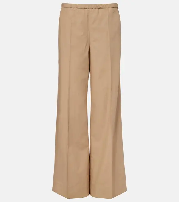 Moncler Cotton Wide-leg Trousers - Beige