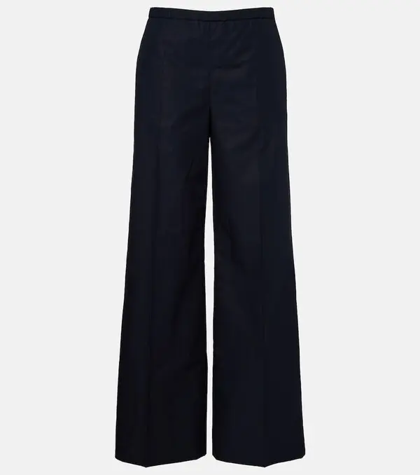 Moncler Cotton Wide-leg Trousers - Blue
