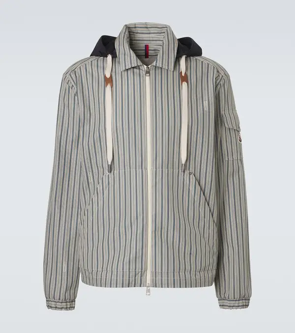 Moncler Havas Striped Poplin Blouson Jacket - Blue