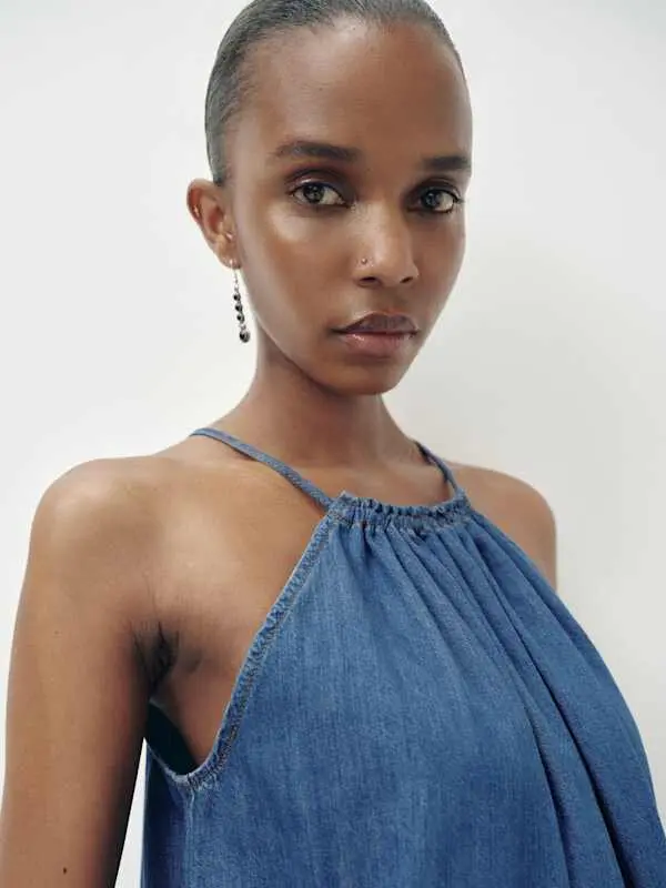 REFORMATION Paisley Denim Mini Dress