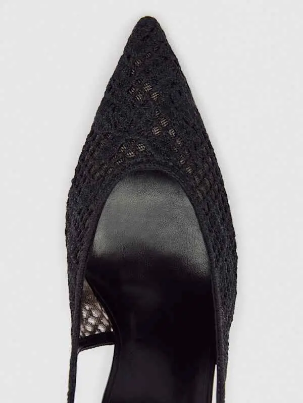 REFORMATION Pillar Slingback Heel - Black