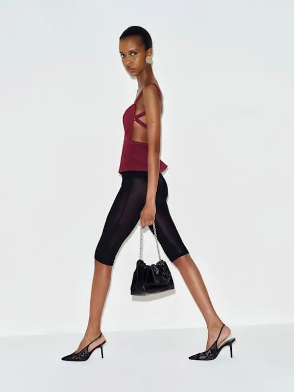 REFORMATION Pillar Slingback Heel - Black