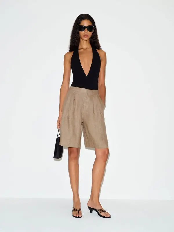 REFORMATION Drew Linen Short - Natural