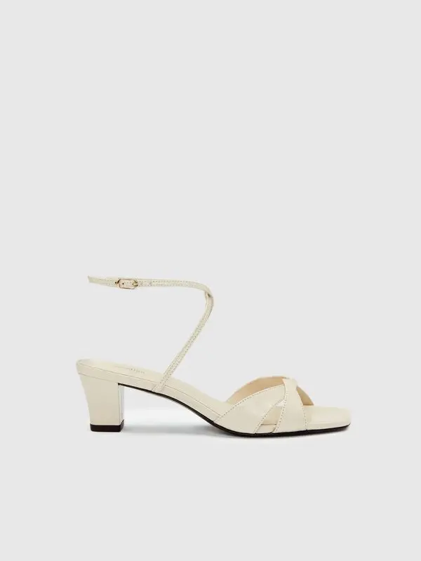 REFORMATION Margo Block Heeled Sandal - Ivory