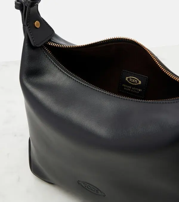 TOD'S Metal Dots Mini Leather Shoulder Bag - Black