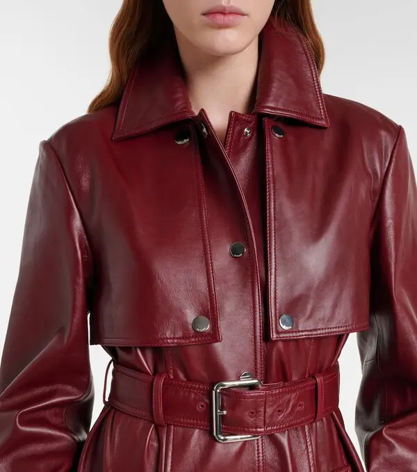 Sportmax Leather Trench Coat