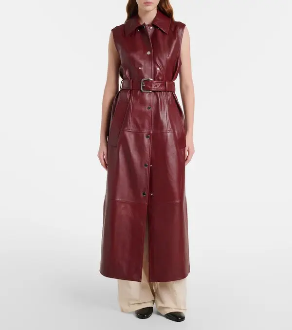 Sportmax Leather Trench Coat