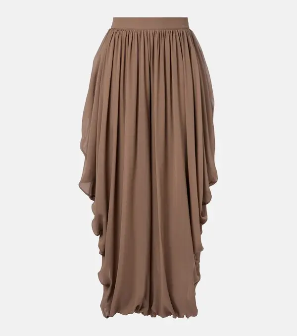 Elie Saab Draped Silk Pants