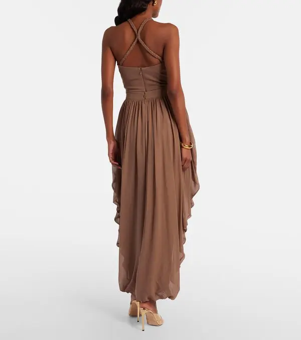Elie Saab Draped Silk Pants