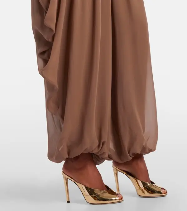 Elie Saab Draped Silk Pants