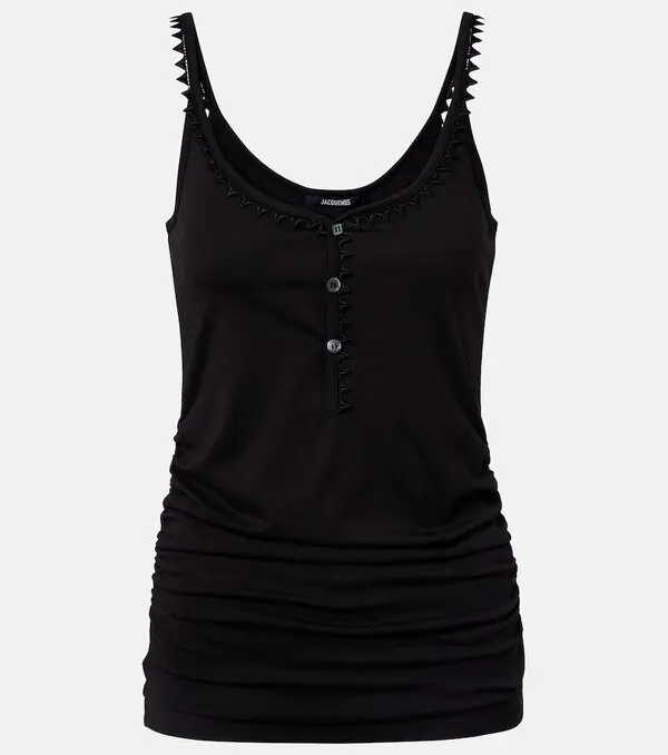 Jacquemus Clavela Cotton Tank Top - Black