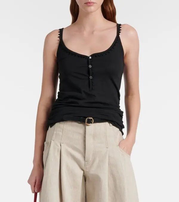 Jacquemus Clavela Cotton Tank Top - Black