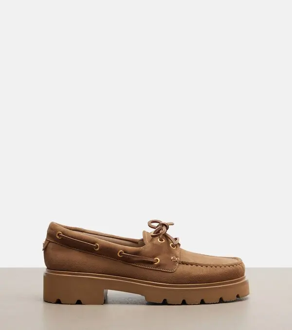 GIANVITO ROSSI Olonne Suede Boat Shoes