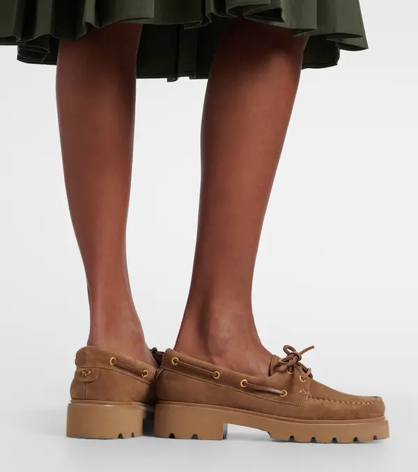 GIANVITO ROSSI Olonne Suede Boat Shoes