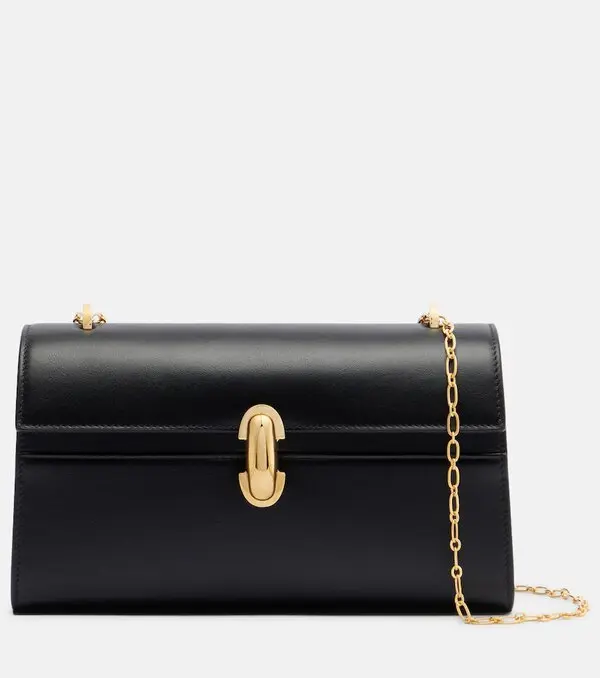 Savette Symmetry Chain Mini Leather Crossbody Bag - Black