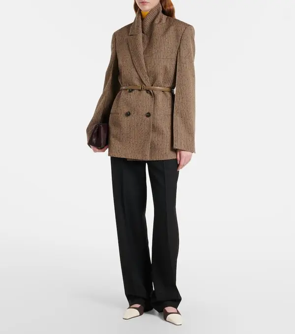 TOD'S Leather-trimmed Canvas Slingback Pumps - Brown