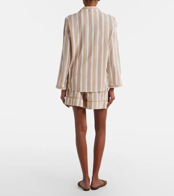 Saint Laurent Striped Cotton Shorts