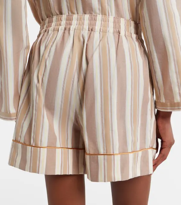 Saint Laurent Striped Cotton Shorts