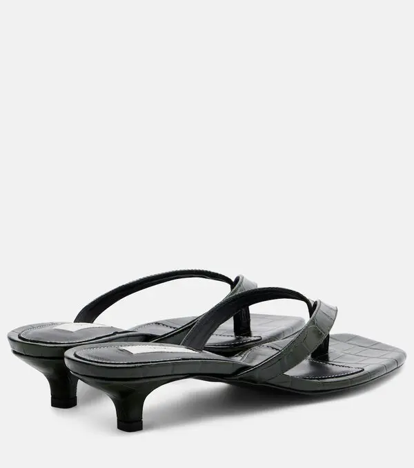 TOTEME Croc-effect Leather Thong Sandals