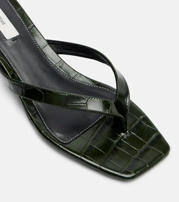 TOTEME Croc-effect Leather Thong Sandals