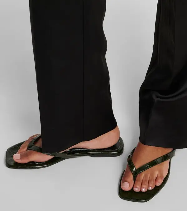 TOTEME Croc-effect Leather Thong Sandals