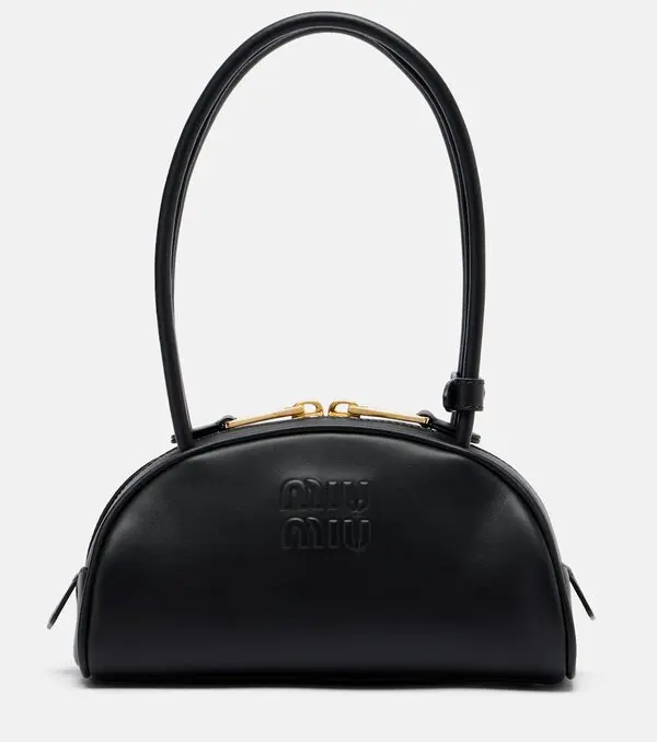 Miu Miu Beau Small Leather Bowling Bag - Black