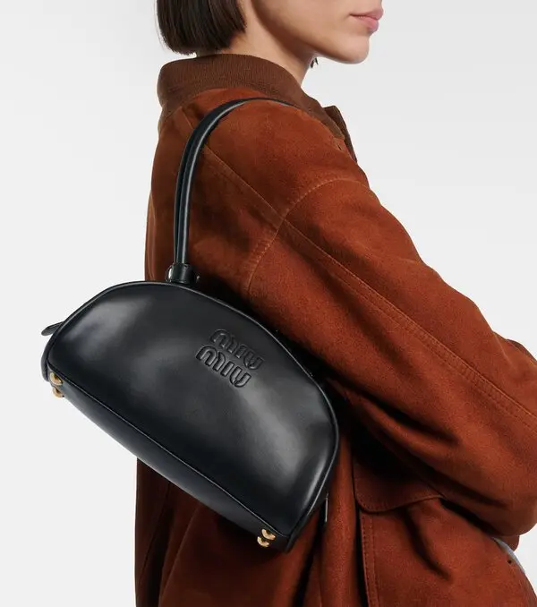 Miu Miu Beau Small Leather Bowling Bag - Black