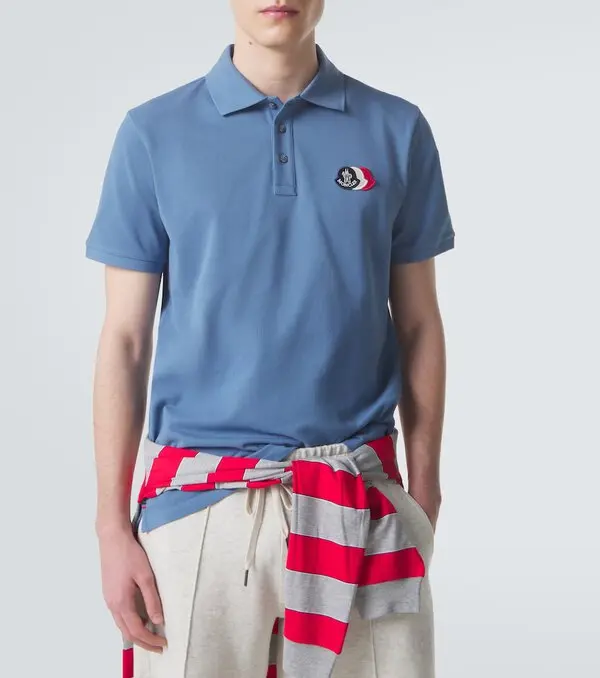Moncler Logo Cotton Pique Polo Shirt