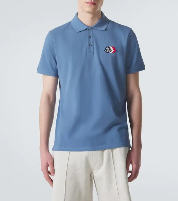 Moncler Logo Cotton Pique Polo Shirt