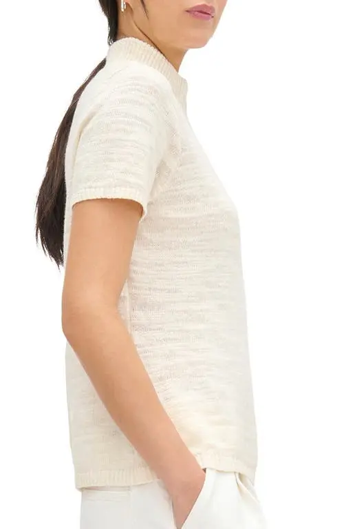 ALIGNE Half Zip Linen & Organic Cotton Sweater - Ecru