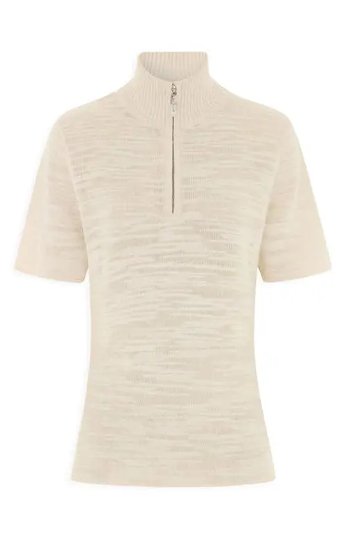 ALIGNE Half Zip Linen & Organic Cotton Sweater - Ecru