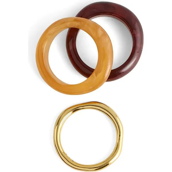 Madewell Set Of 3 Sculptural Stacking Rings - Dusty Claret