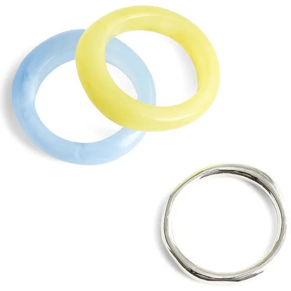 Madewell Set Of 3 Sculptural Stacking Rings - Tranquil Blue