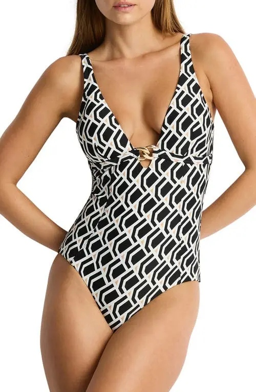 SEA LEVEL Chain Link One-piece Swimsuit - Black