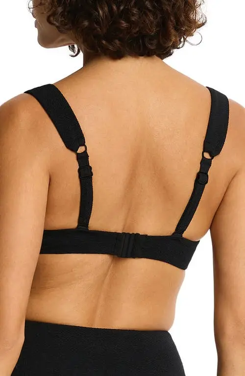 SEA LEVEL Underwire Balconette Bikini Top - Black
