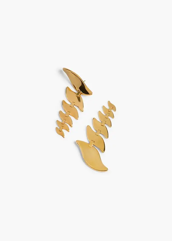 Khaite Leaf Cascading Drop Earrings