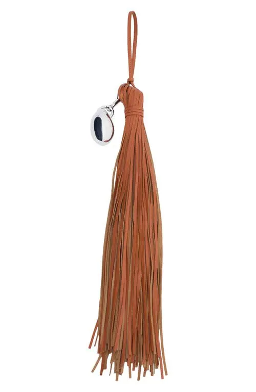 Mango Leather Fringe Keychain - Orange