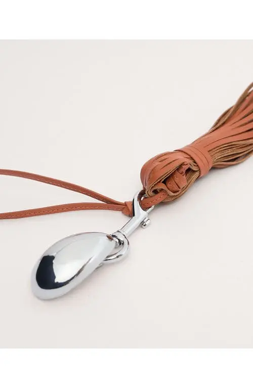 Mango Leather Fringe Keychain - Orange