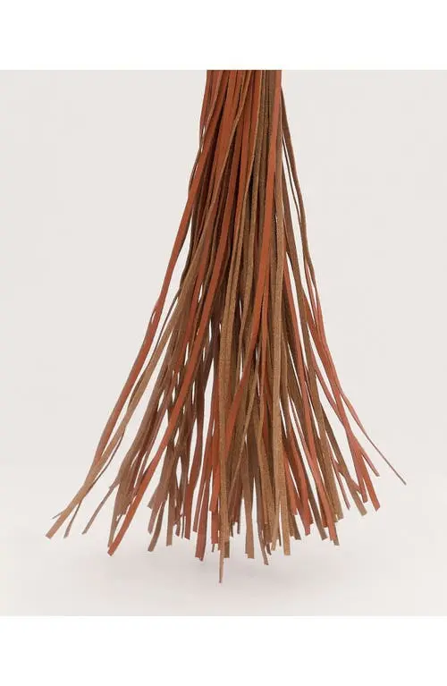 Mango Leather Fringe Keychain - Orange
