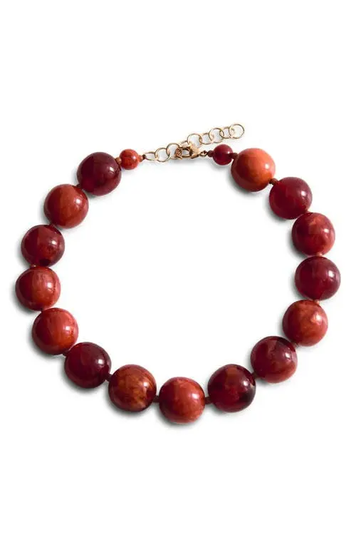Mango Statement Beaded Necklace - Russet